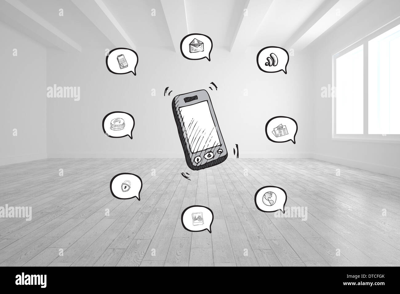 Composite image of smartphone applications doodle Stock Photo - Alamy