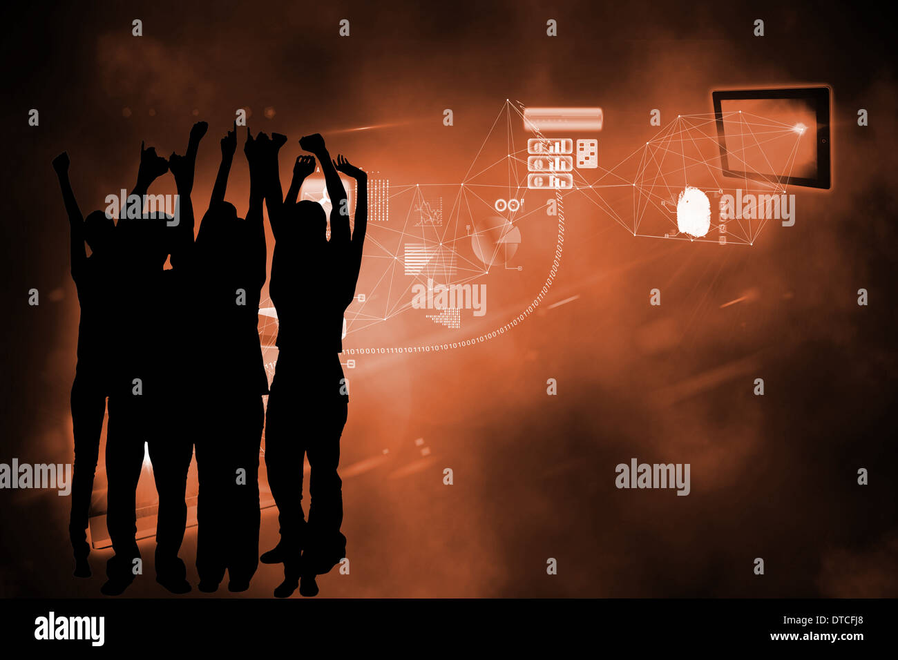 Composite image of file transfer background Stock Photo - Alamy