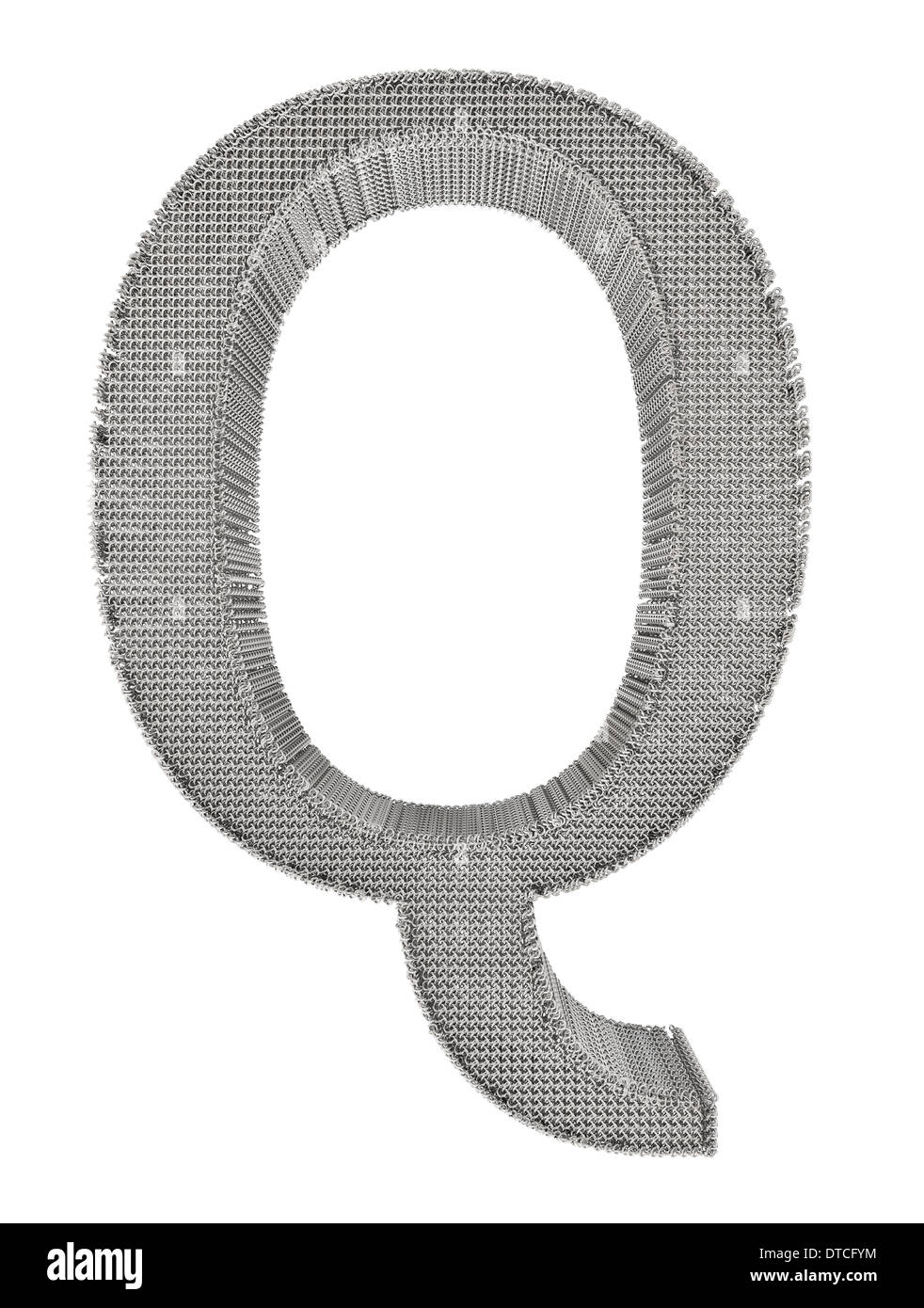 Graphical chain mesh metal lettering isolated on white background Stock ...