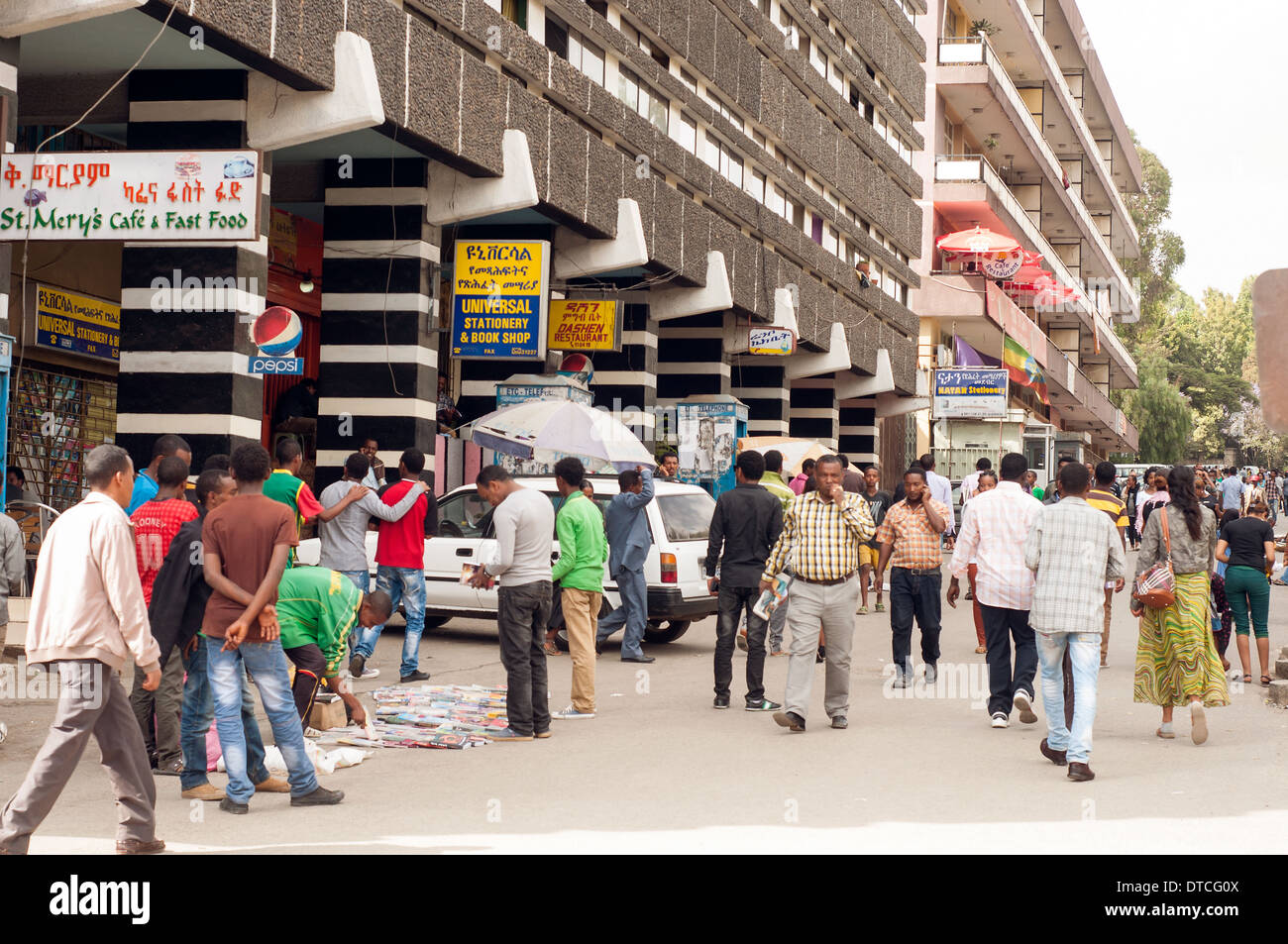 Street scene, Arat Kilo, Addis Ababa, Ethiopia Stock Photo: 66658842 ...