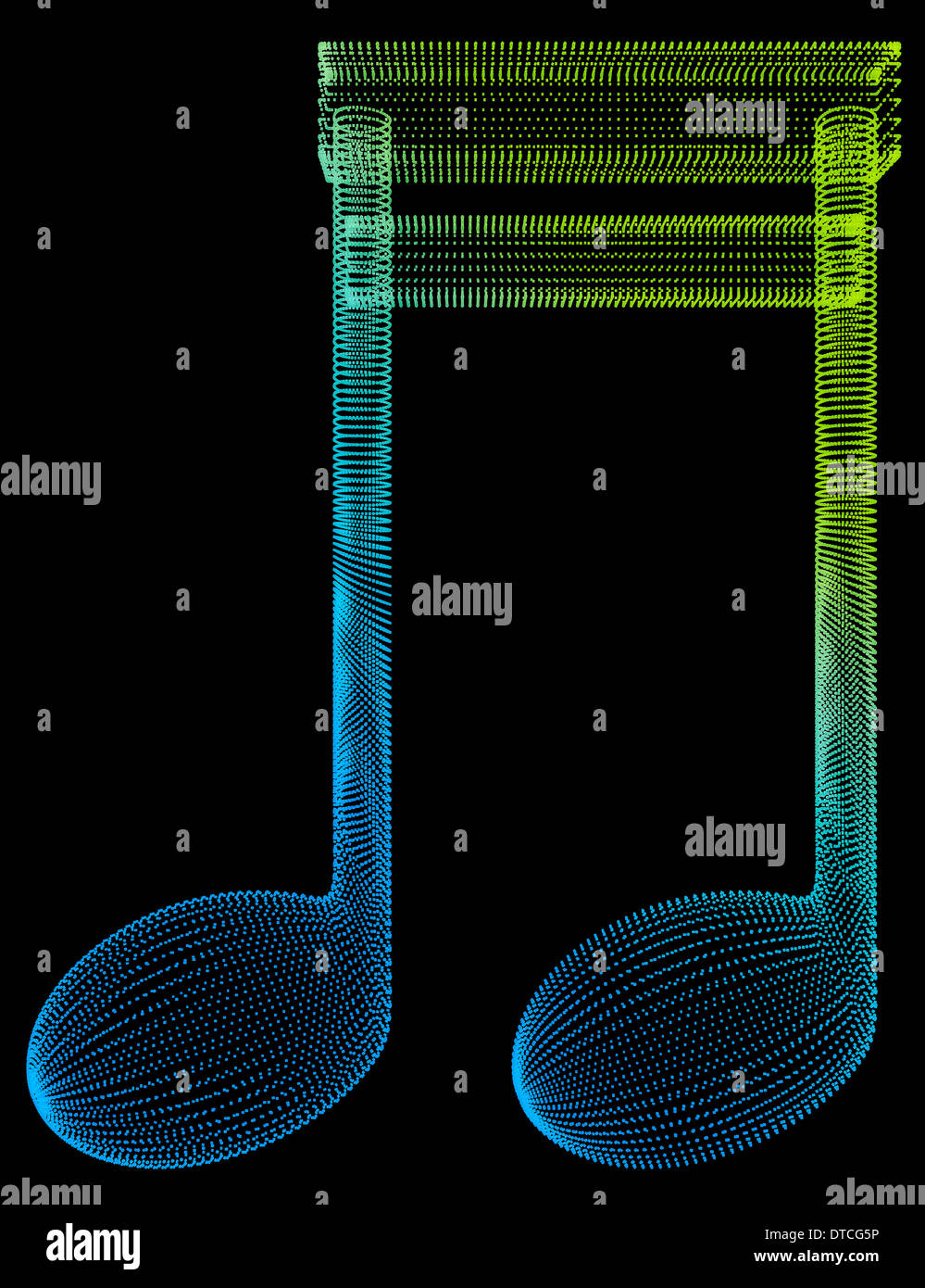 Vibrant cube shaped musical symbol isolated on a black background Stock ...