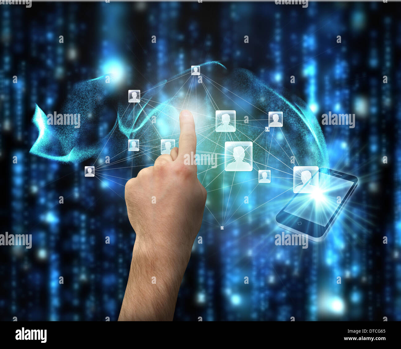 Composite image of hand pointing Stock Photo - Alamy