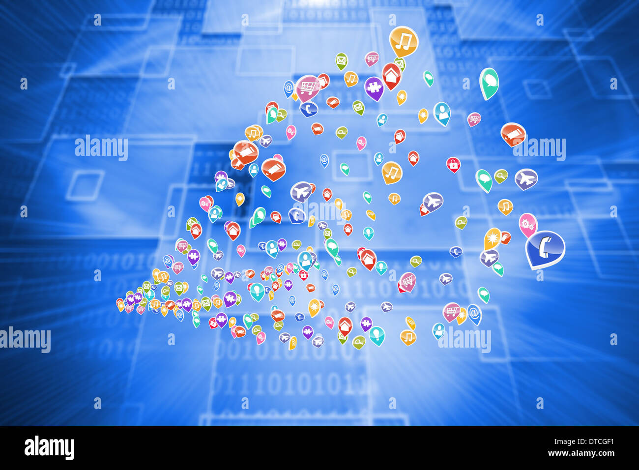Composite image of colourful computer applications Stock Photo - Alamy