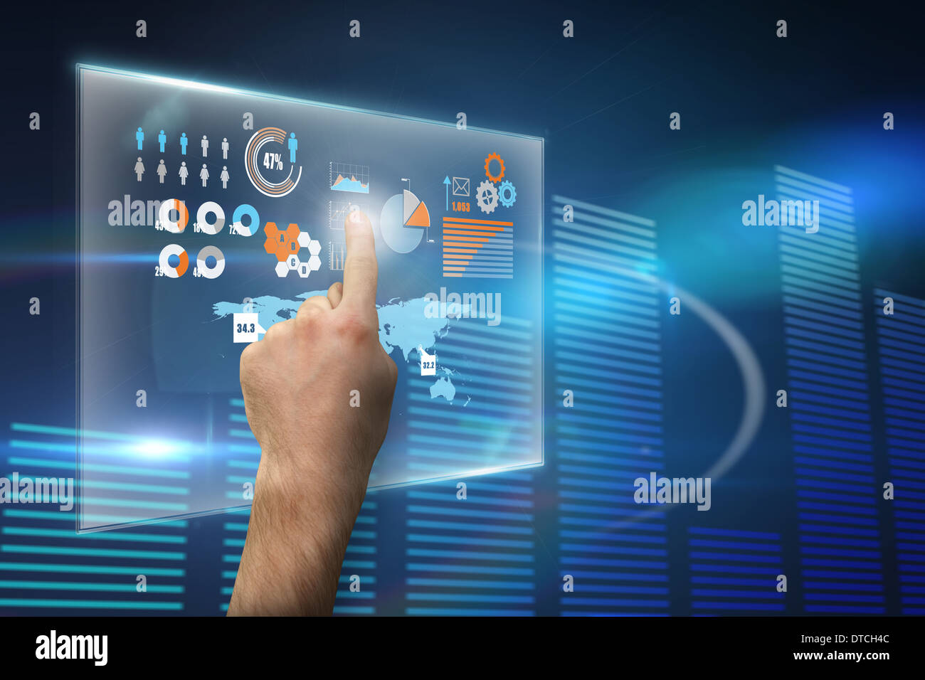 Composite image of hand pointing Stock Photo - Alamy