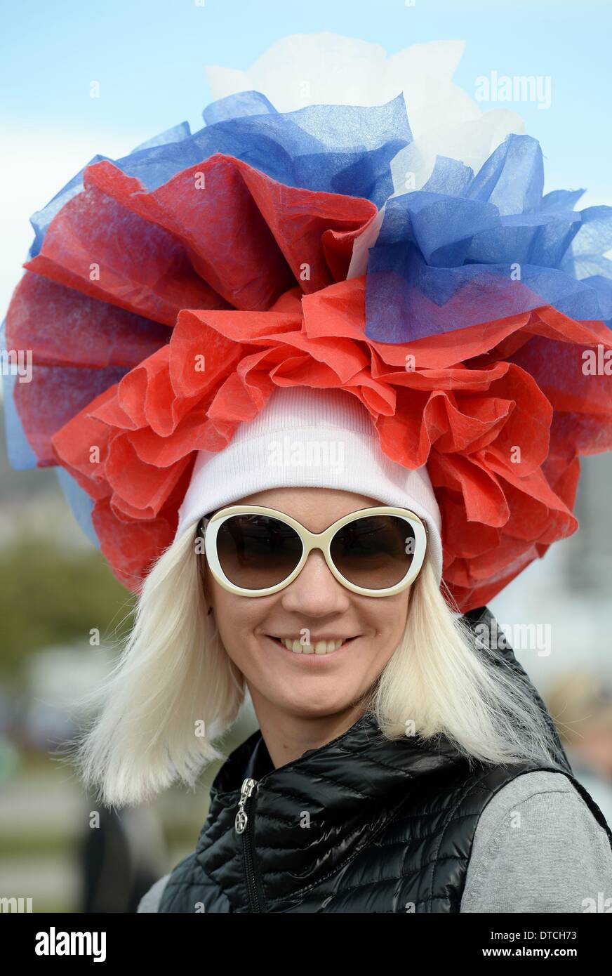 Spectator in the olympic park at the Sochi 2014 Olympic Games, Sochi ...
