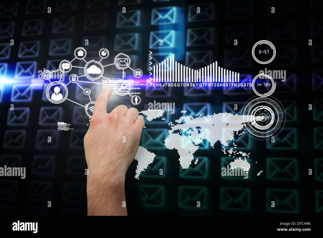 Composite image of hand pointing Stock Photo - Alamy