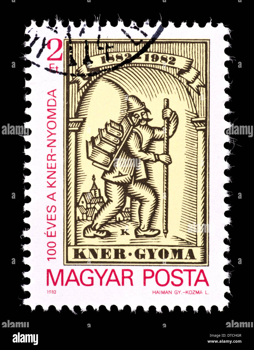 Postage stamp from Hungary issued for KNER printing Office, Gyoma ...