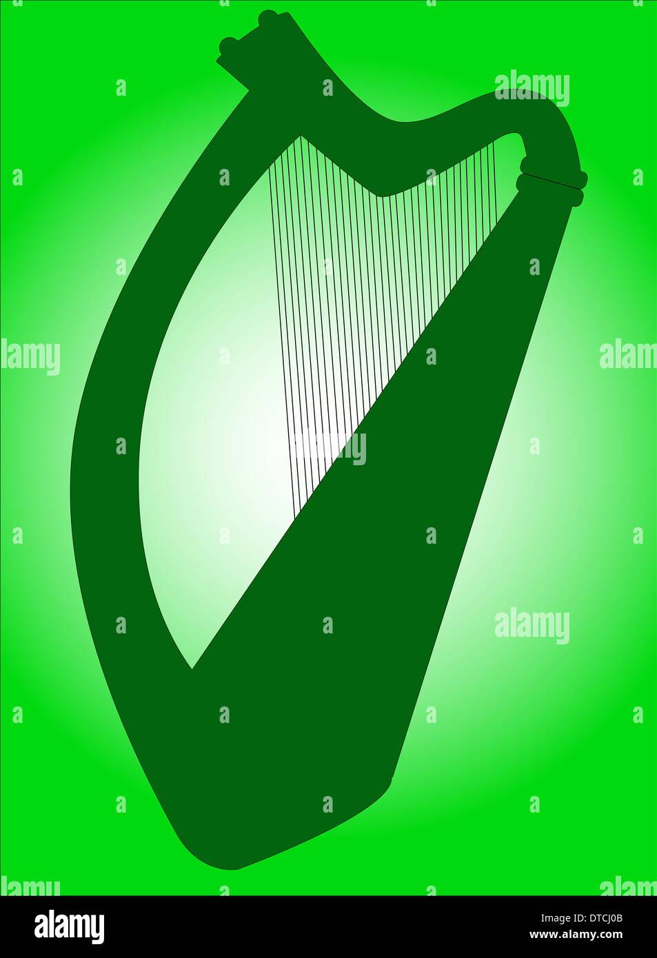A traditional Irish harp silhouette Stock Photo - Alamy