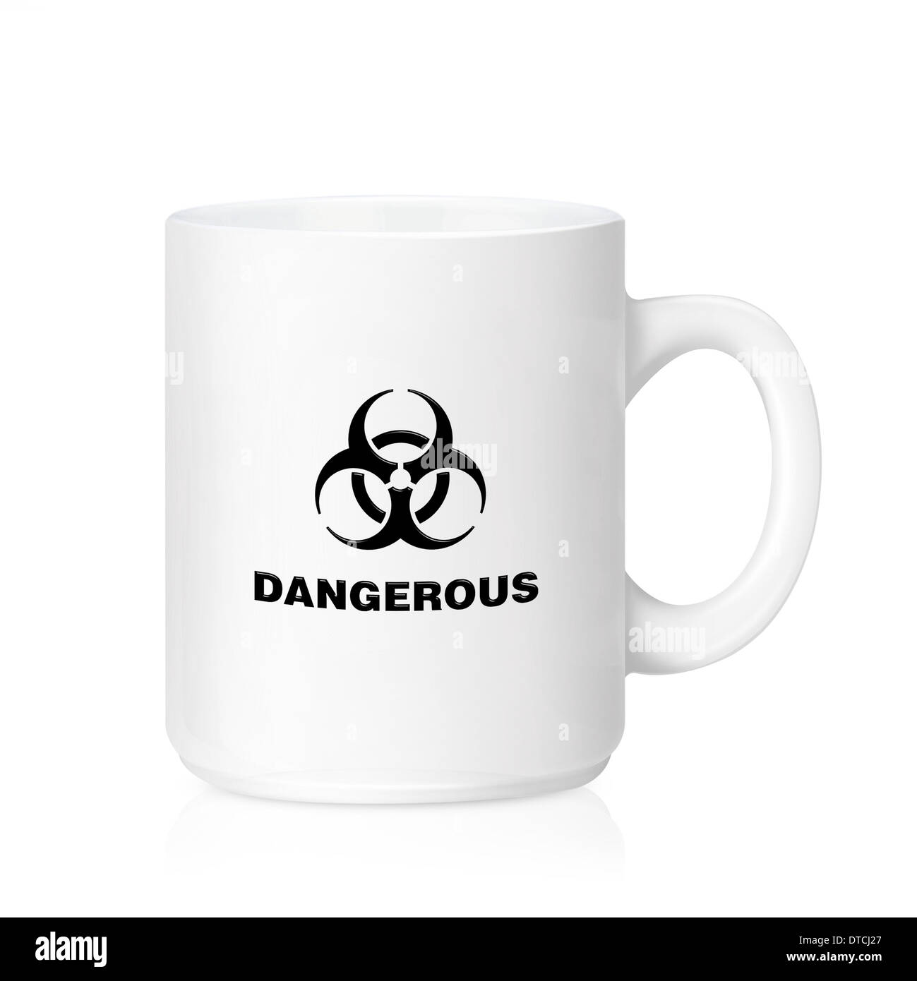 White ceramic mug with Dangerous sign , Isolated on a white, Idea about ...