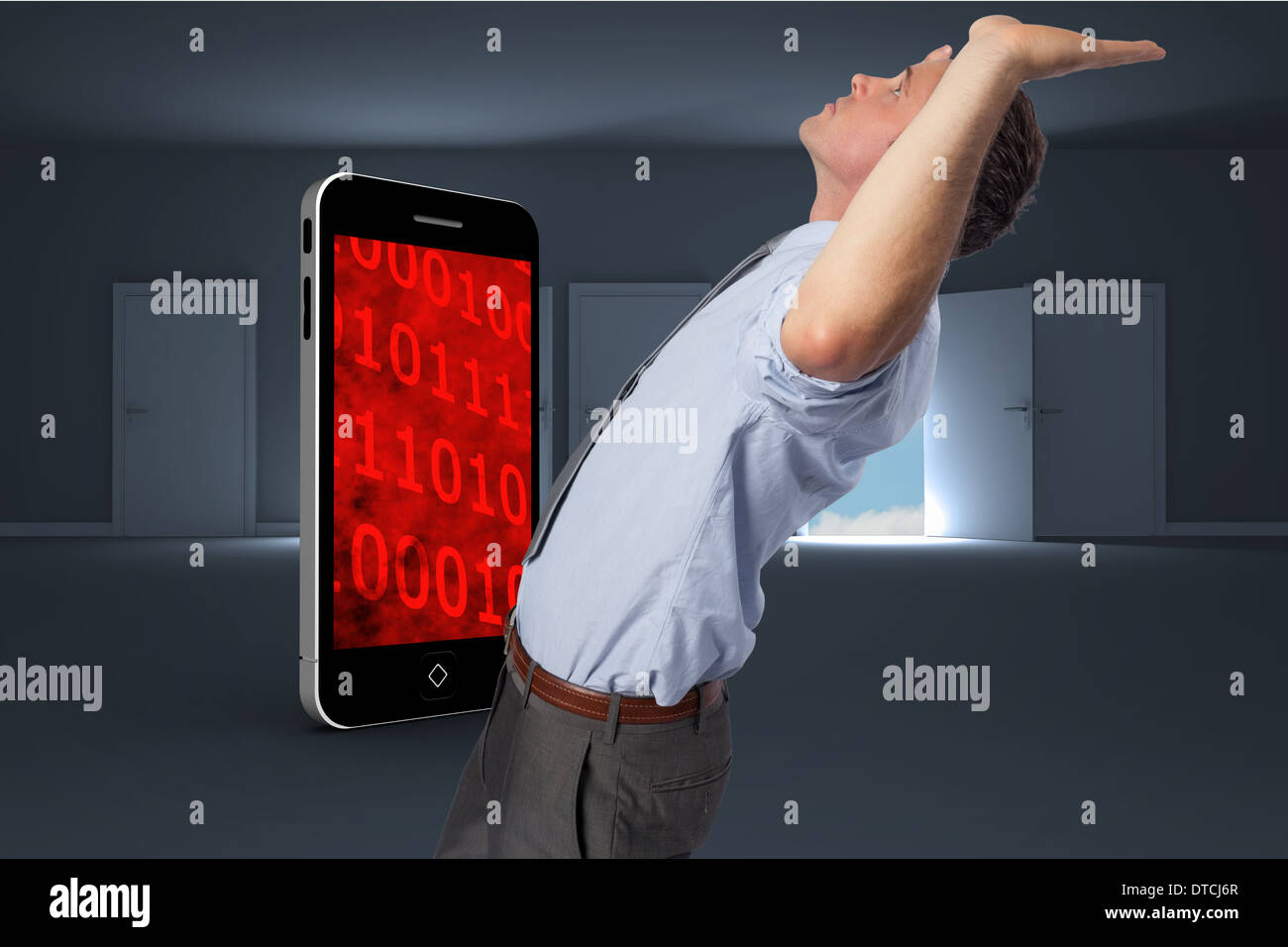 Man standing hands open legs open hi-res stock photography and images ...