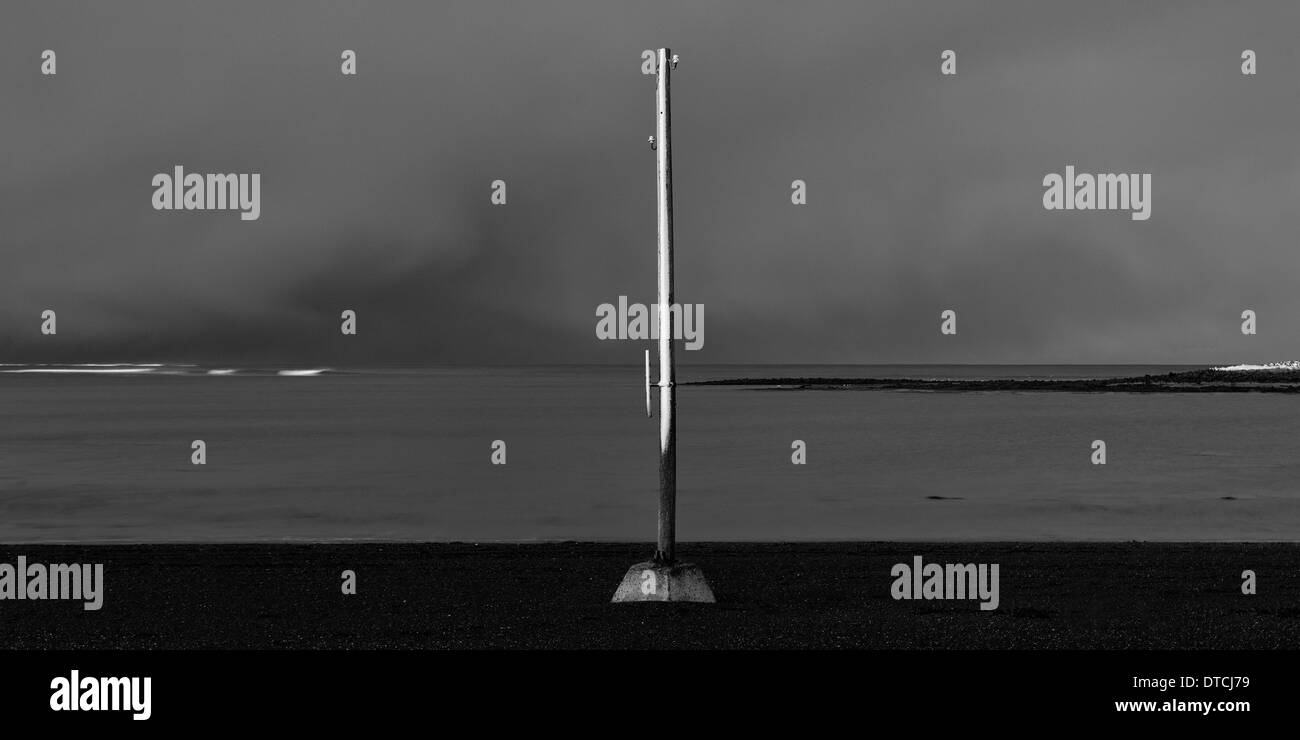 Old lamp post at the beach in Grotta, Reykjavik, Iceland Stock Photo ...