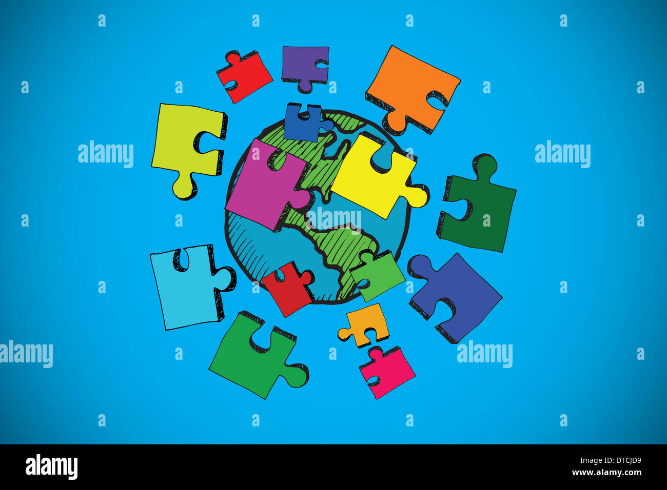 Jigsaw map of the world hi-res stock photography and images - Alamy