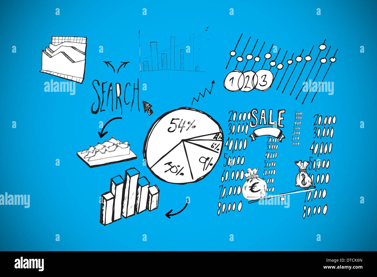 Composite image of data analysis doodles Stock Photo - Alamy