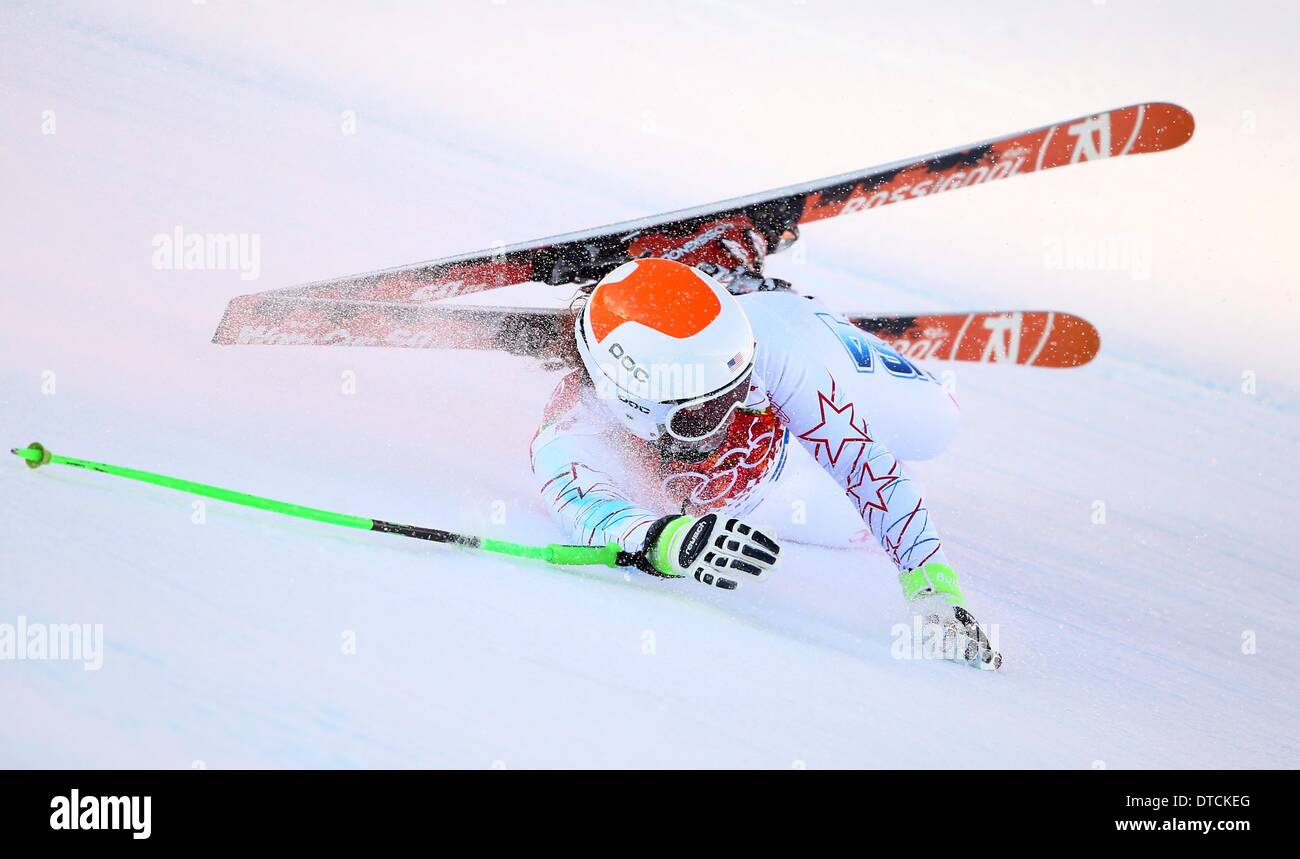Stacey Cook of USA falls during the during the Women's Super G Alpine ...