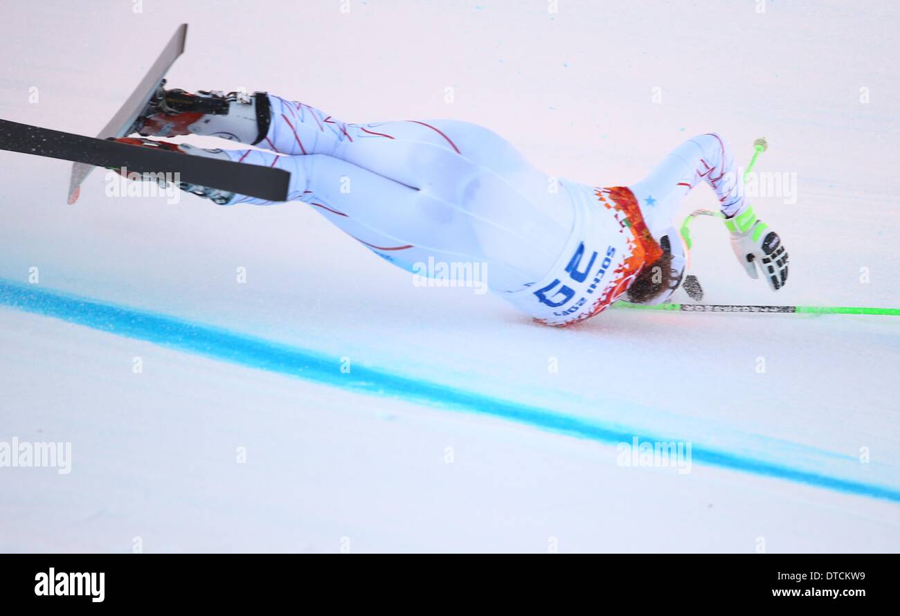 Stacey Cook of USA falls during the during the Women's Super G Alpine ...