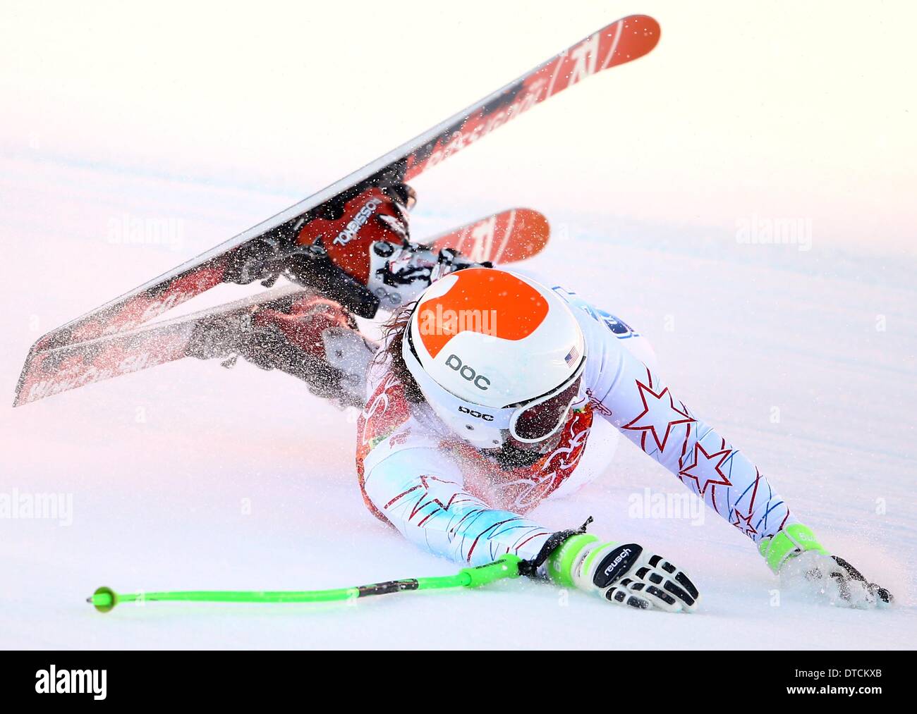 Stacey Cook of USA falls during the during the Women's Super G Alpine ...