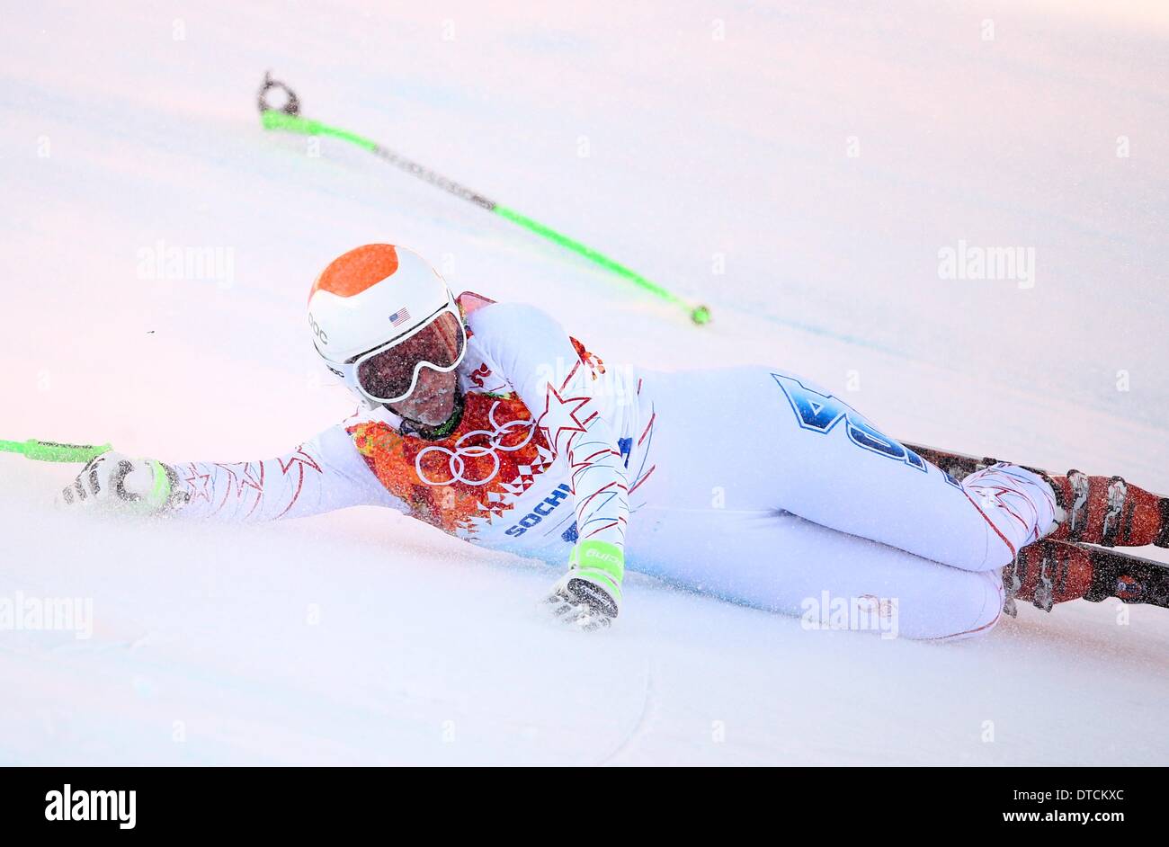 Stacey Cook of USA falls during the during the Women's Super G Alpine ...