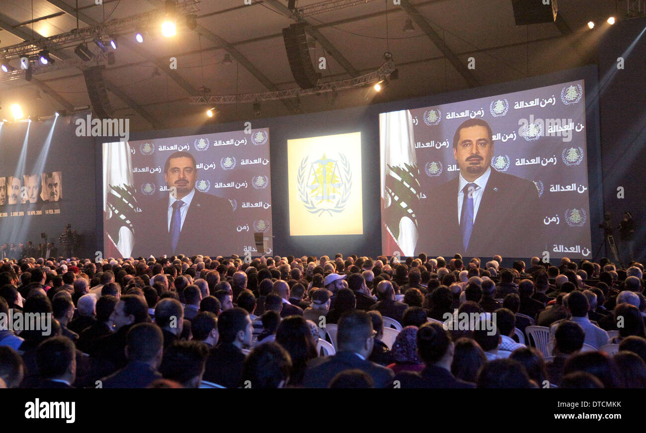 Beirut, Feb. 14. 14th Feb, 2005. Saad Hariri, son of late Lebanese ...