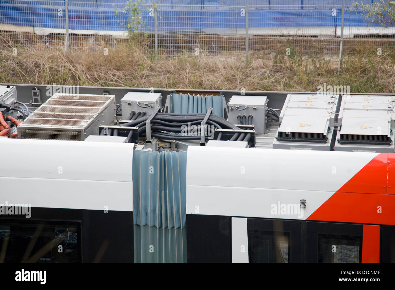 top of a light rail tram car carriage in sydney Stock Photo - Alamy