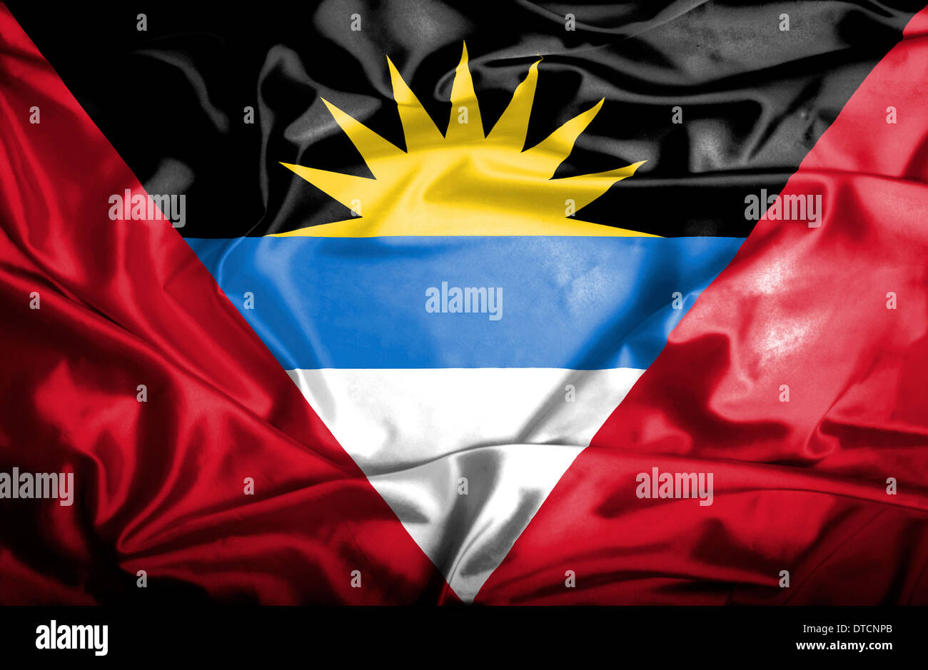 Antigua and Barbuda waving flag Stock Photo - Alamy