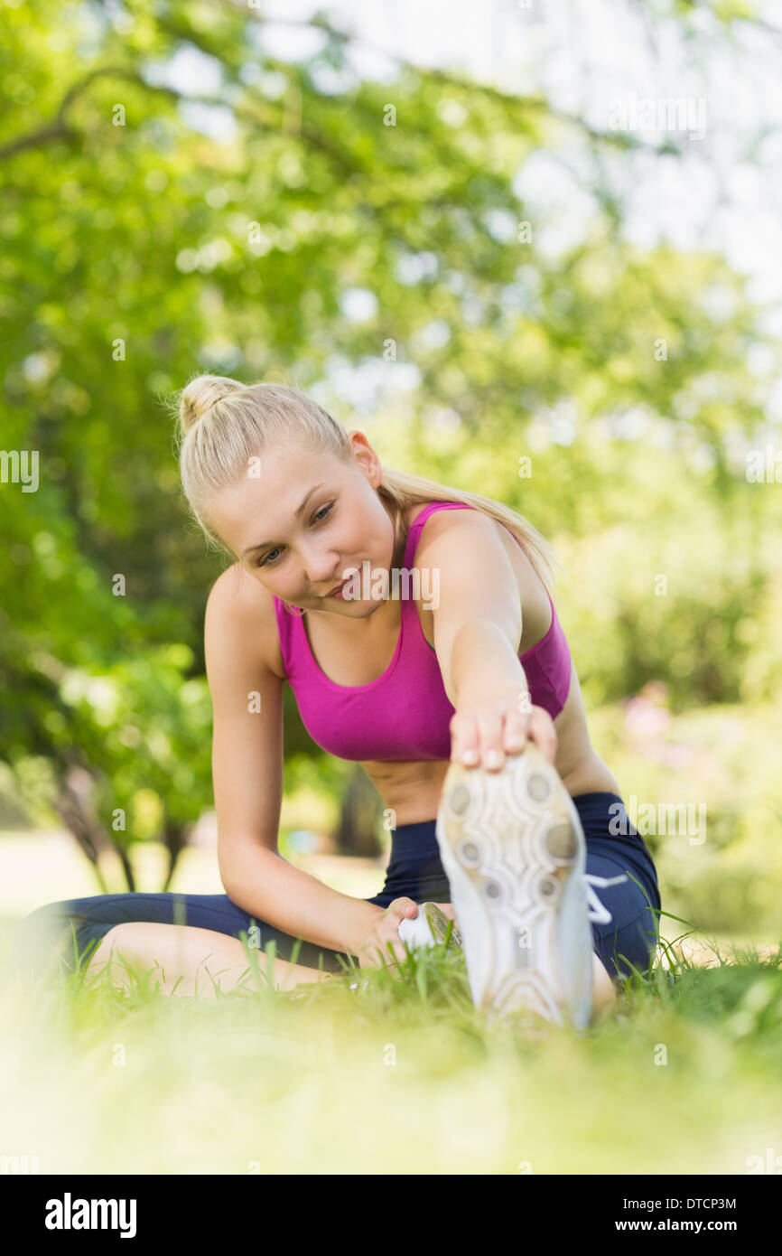 Female hand touching leg hi-res stock photography and images - Alamy