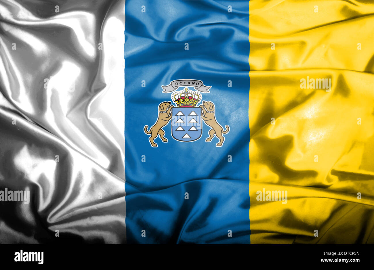 Canary islands waving flag Stock Photo - Alamy