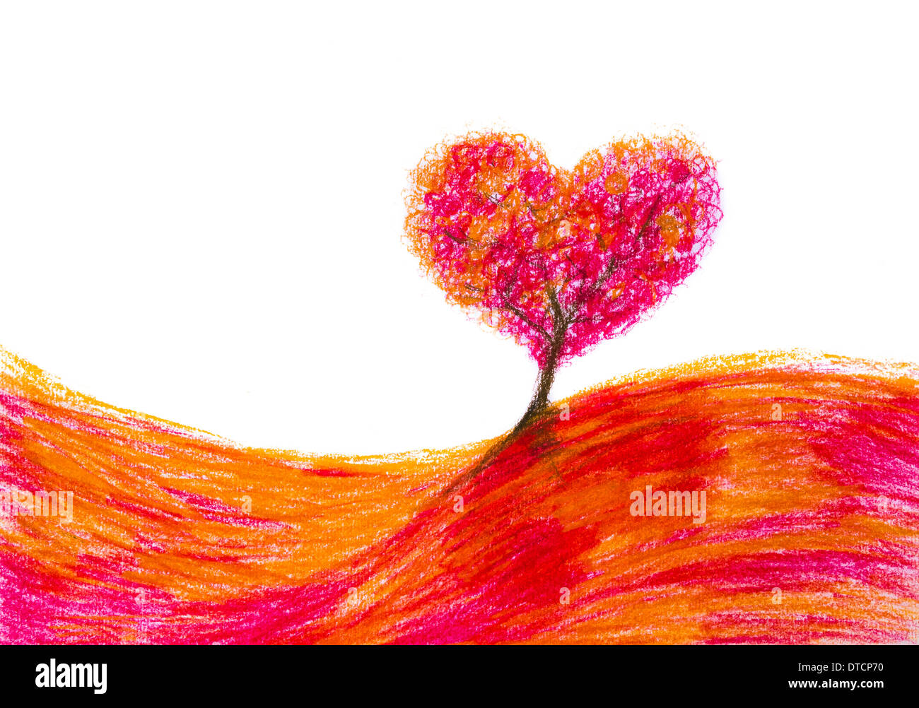 Abstract drawing tree heart shape hi-res stock photography and images ...