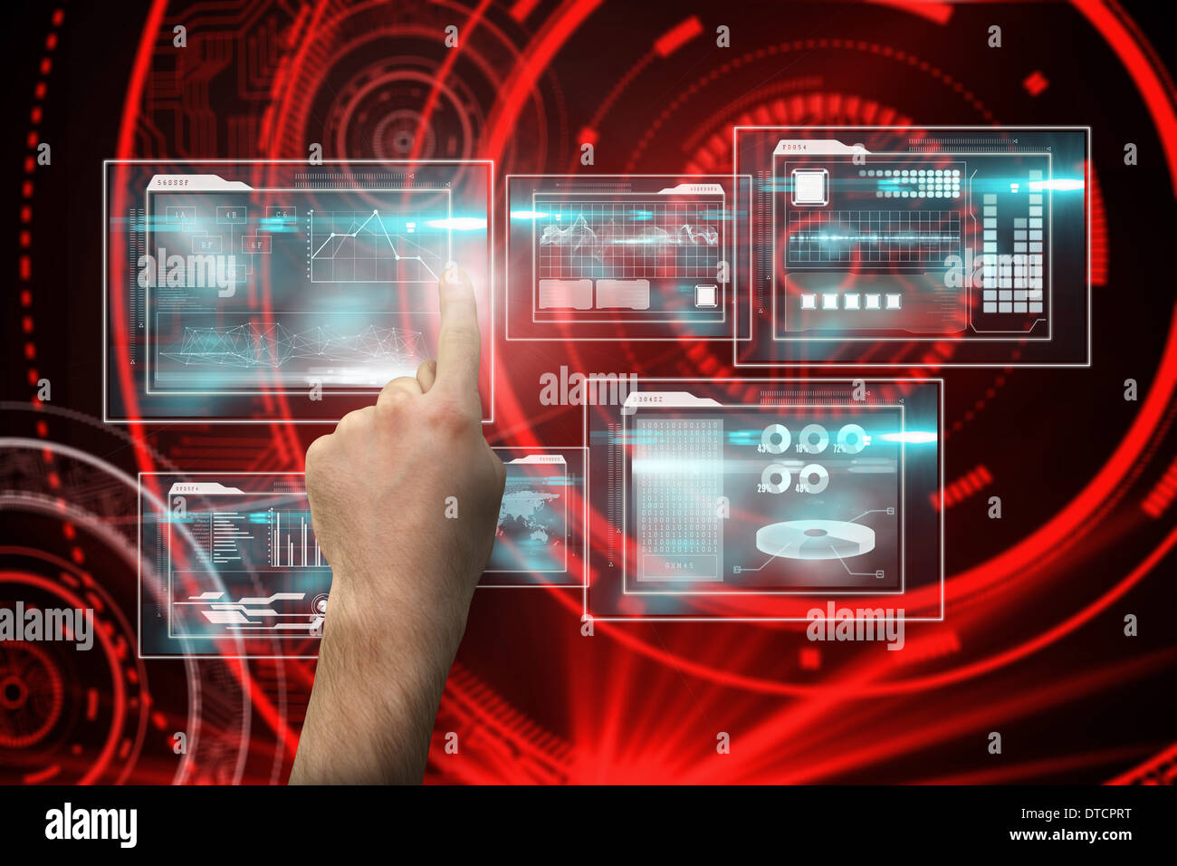 Fingers pointing circle hi-res stock photography and images - Alamy