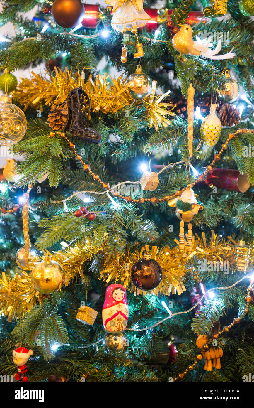 A close crop of a Christmas tree Stock Photo - Alamy