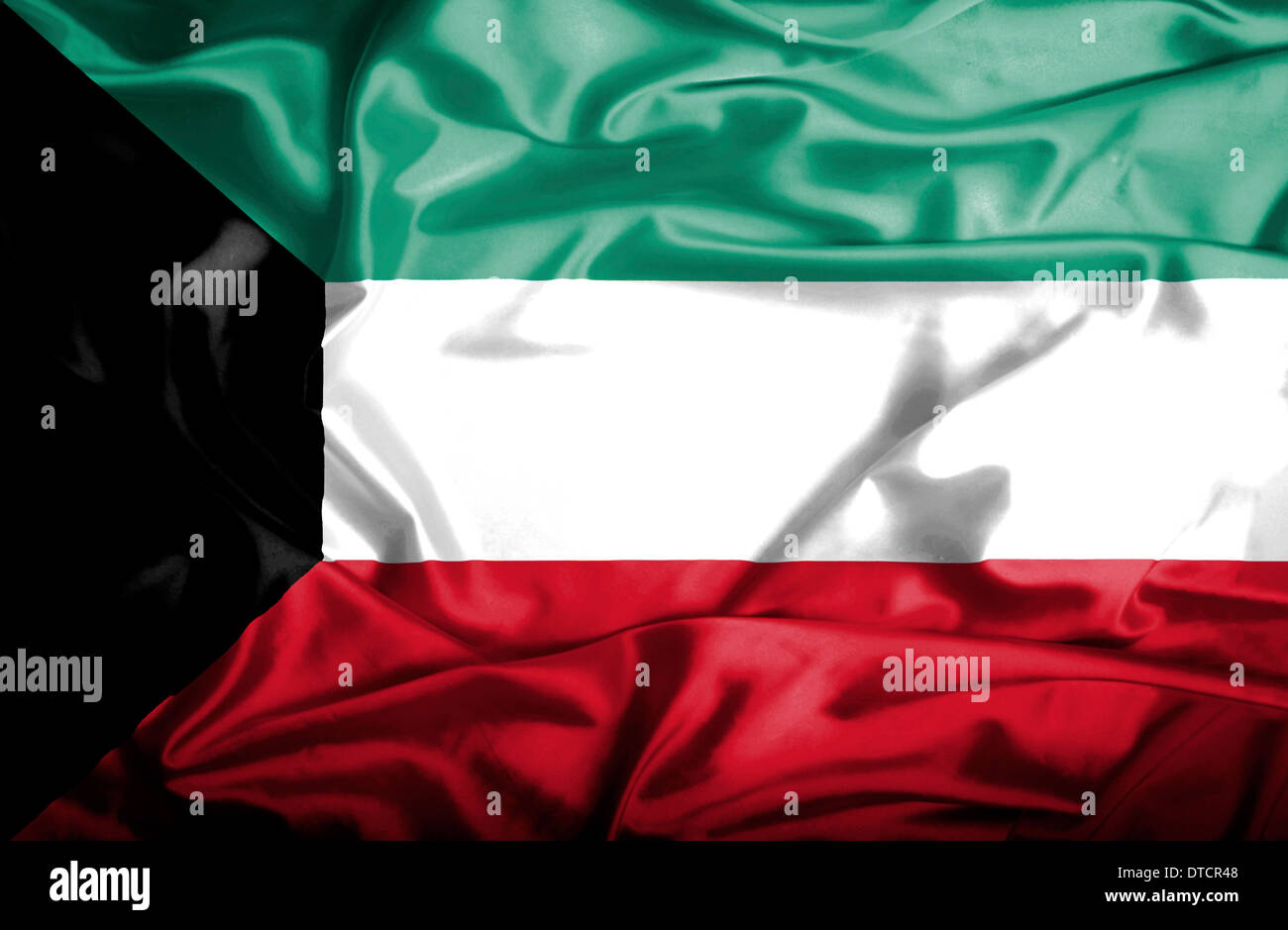 Kuwait waving flag Stock Photo - Alamy