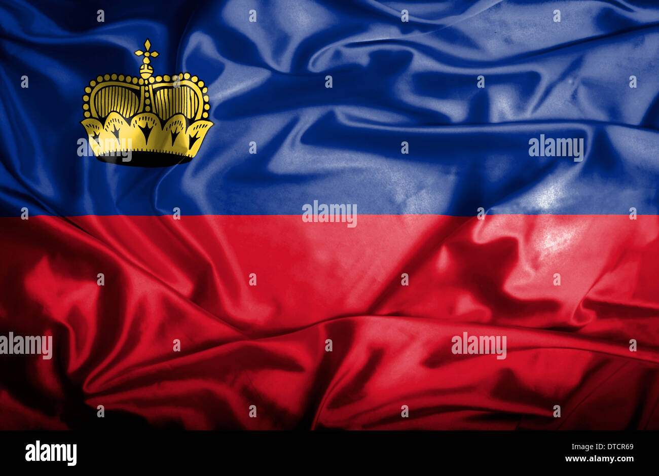 Lichtenstein waving flag Stock Photo - Alamy