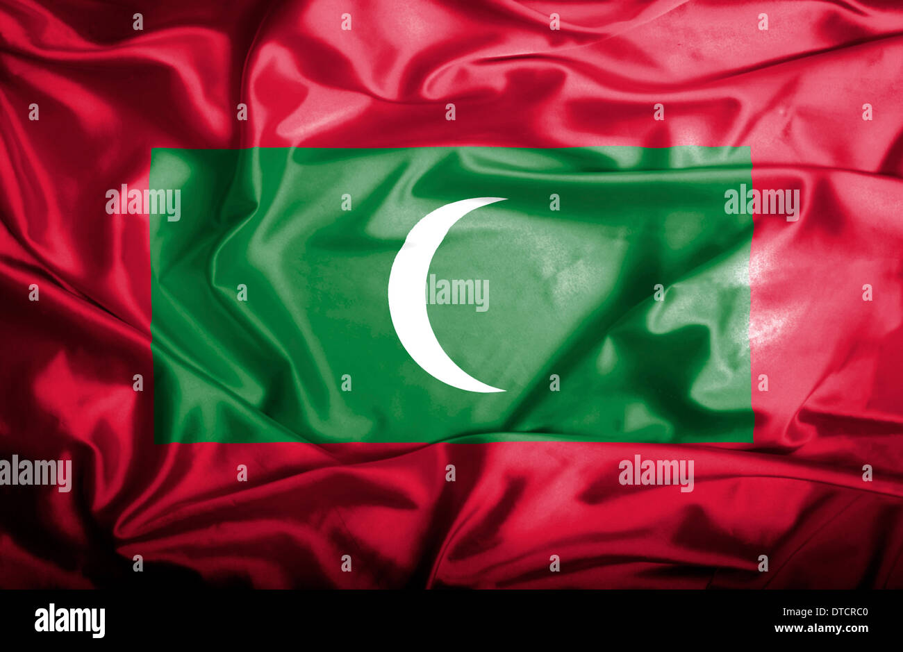 Maldives waving flag Stock Photo - Alamy