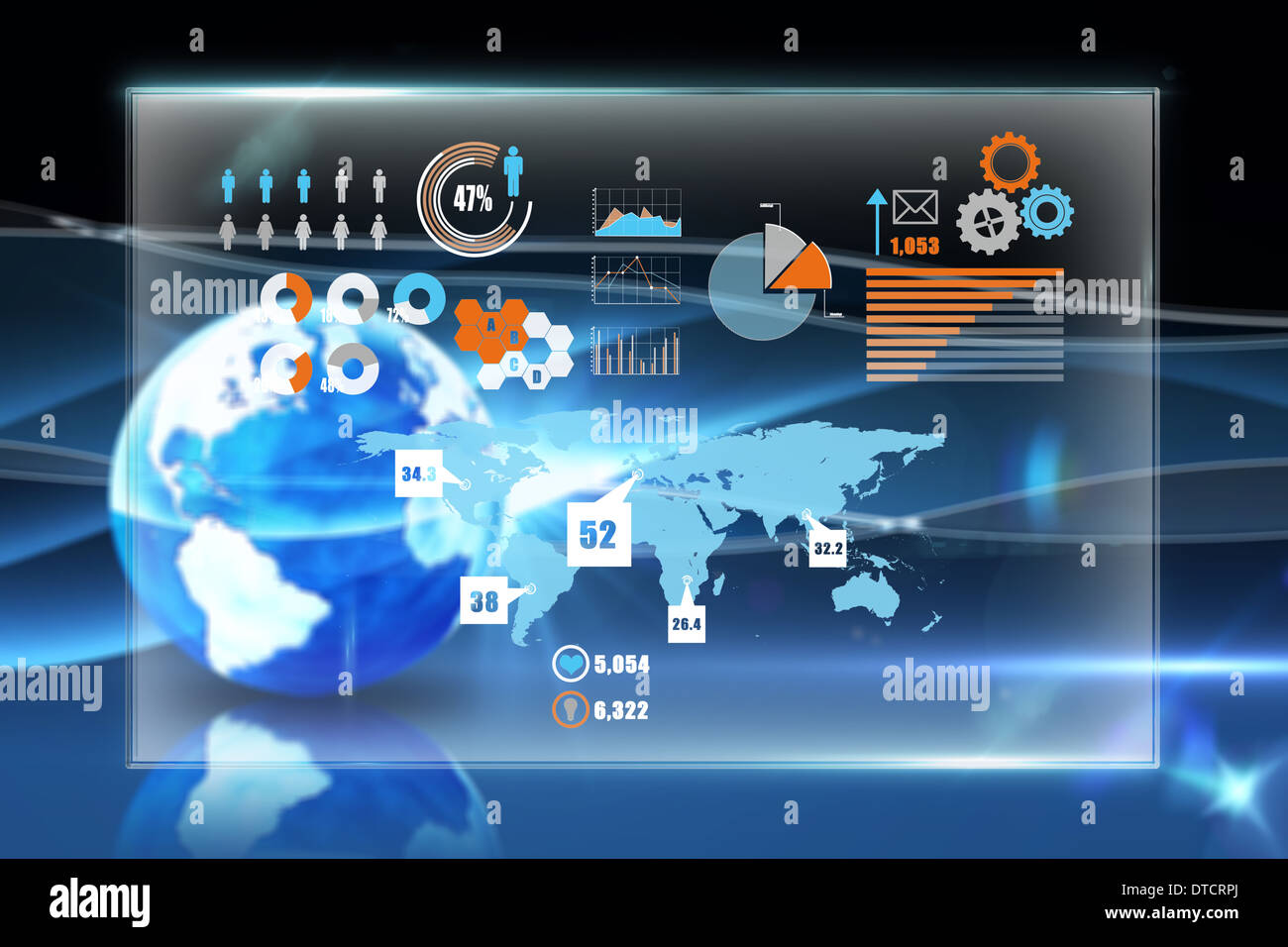 Digital composite map blue interface hi-res stock photography and ...