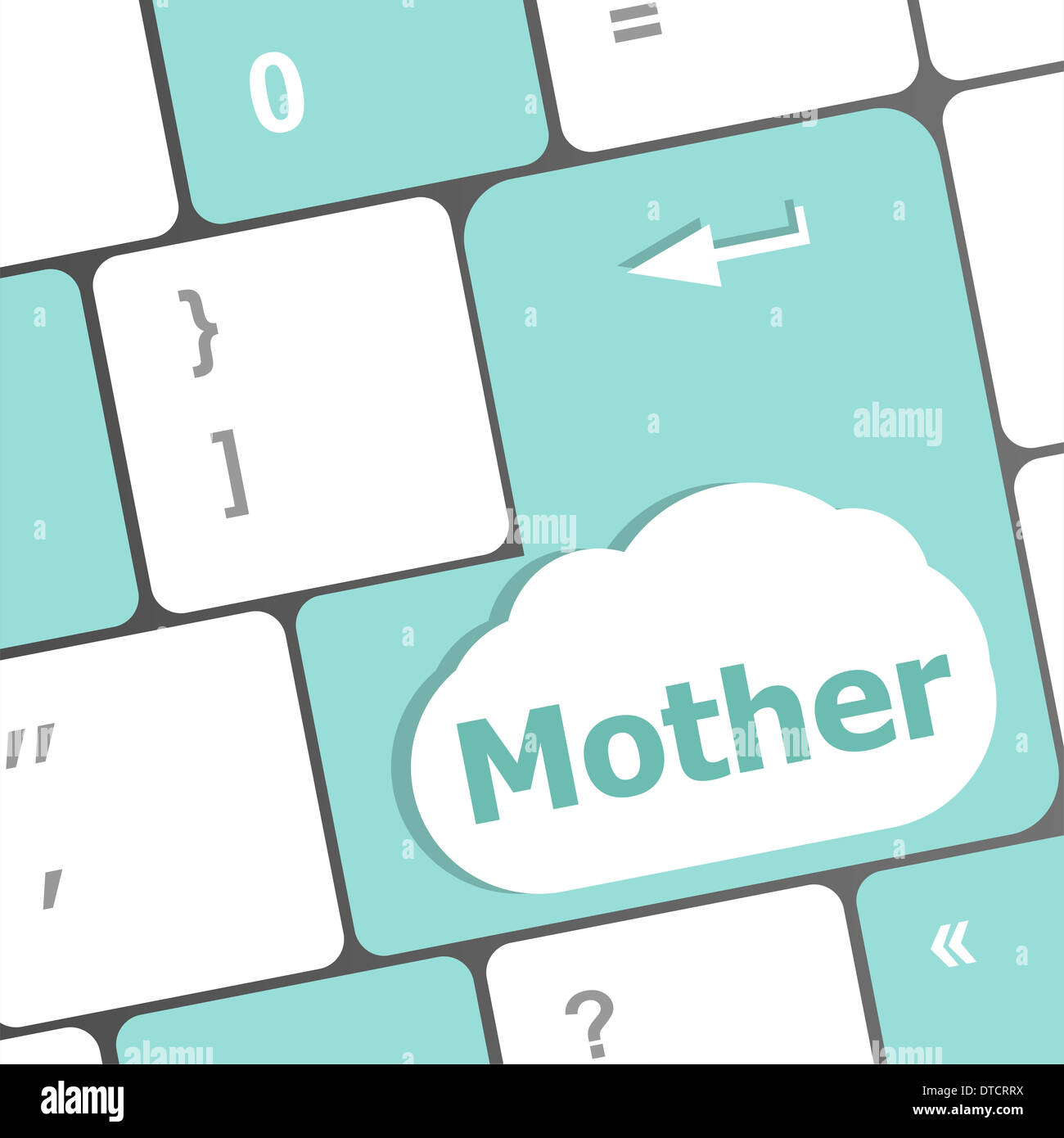 Keyboard with mother word on computer button Stock Photo - Alamy