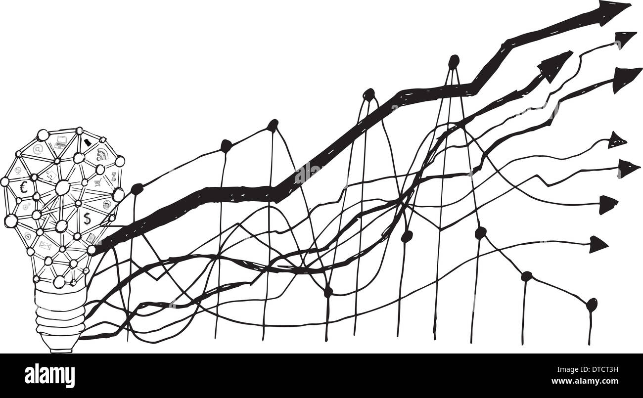 Light bulb with graph Stock Photo - Alamy