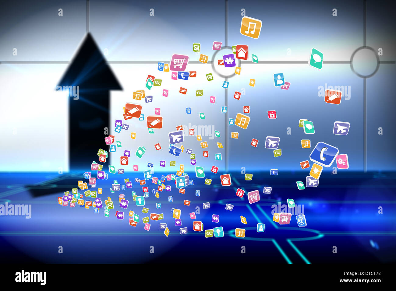 Composite image of colourful computer applications Stock Photo - Alamy