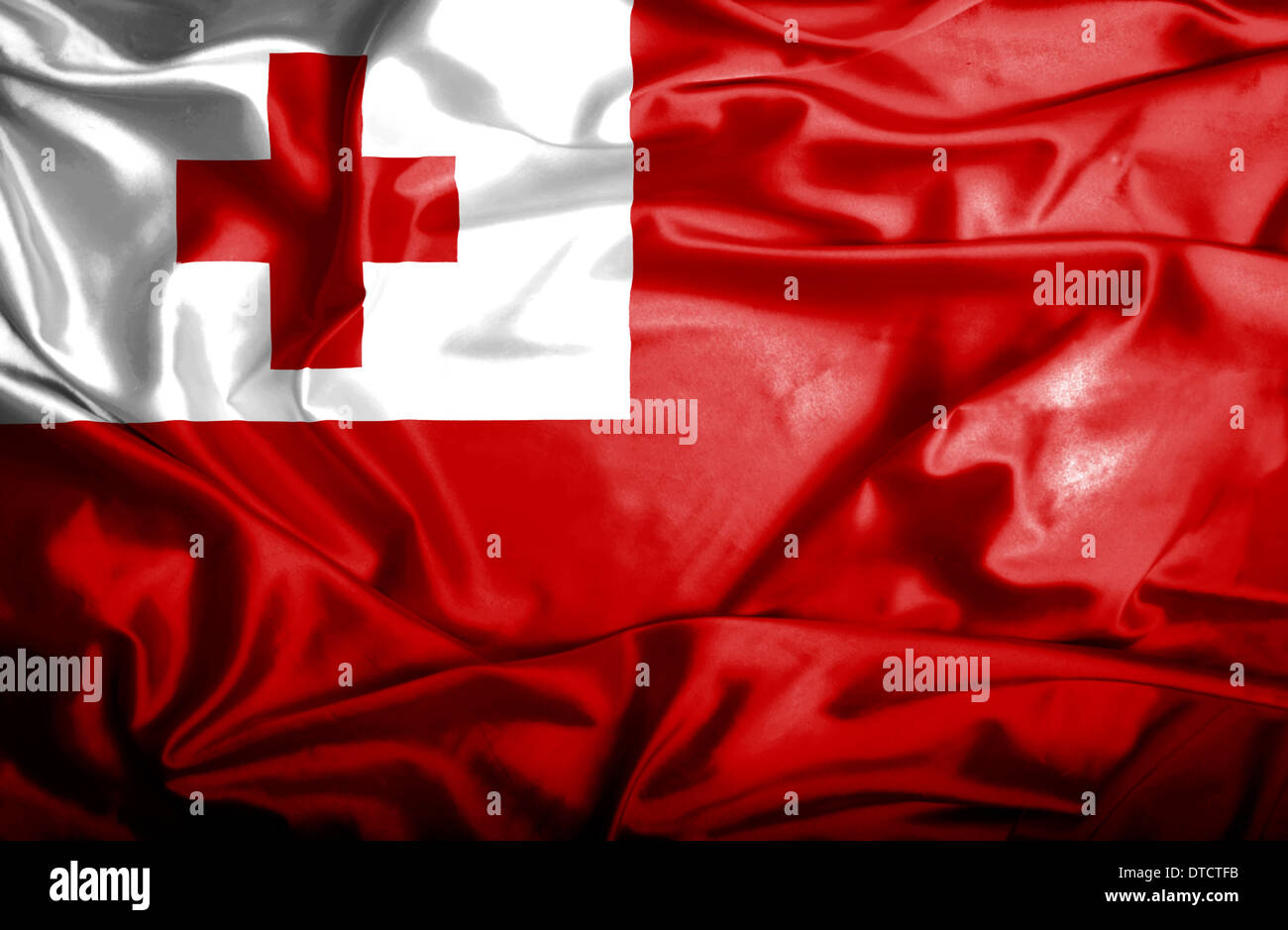 Tonga waving flag Stock Photo - Alamy