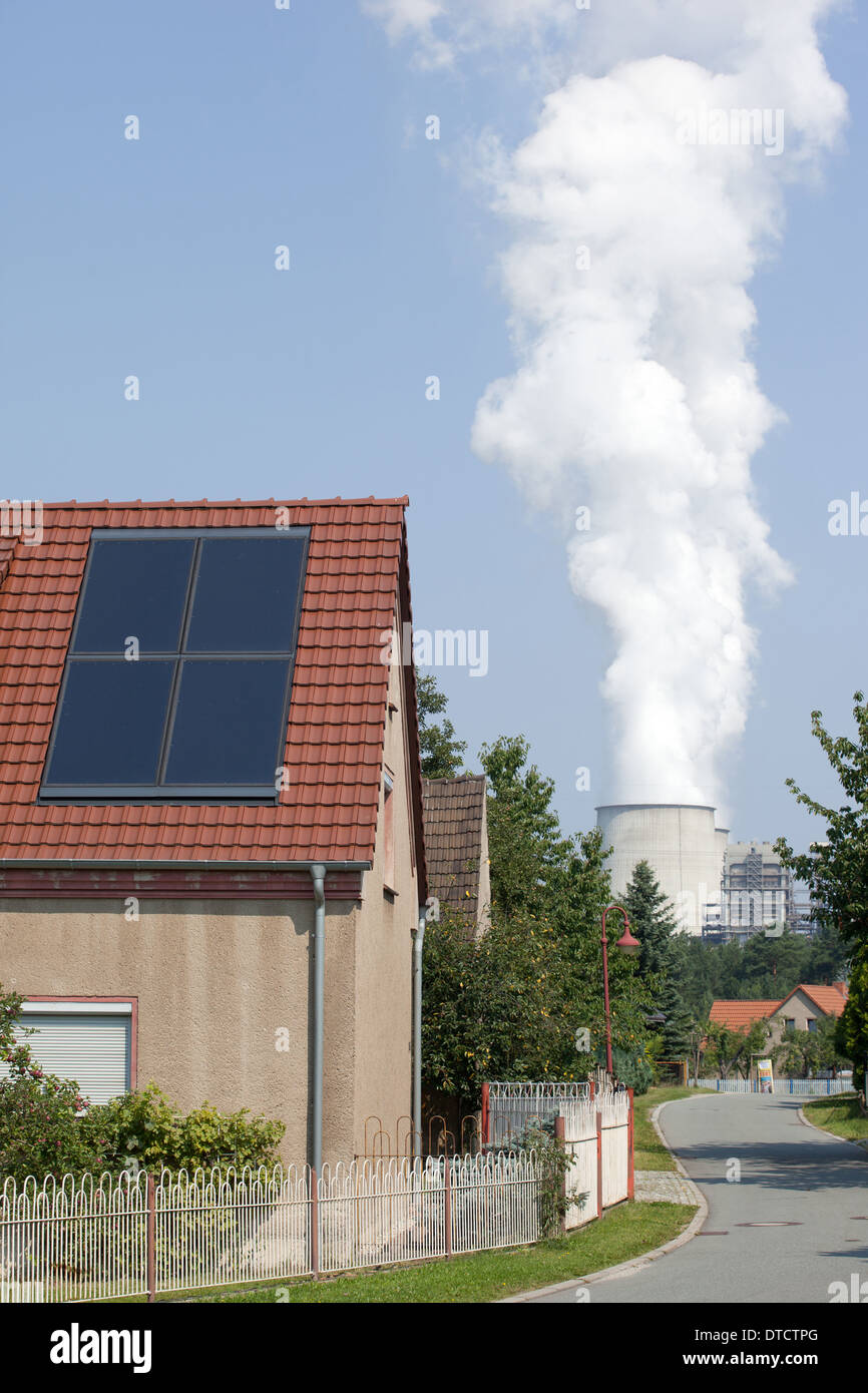 Boxberg, Germany, House with solar system before the lignite power ...