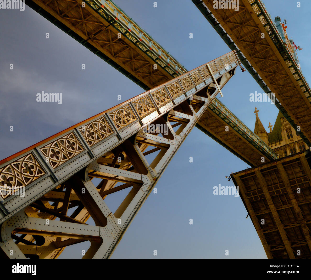 Tower Bridge opening in London Stock Photo - Alamy