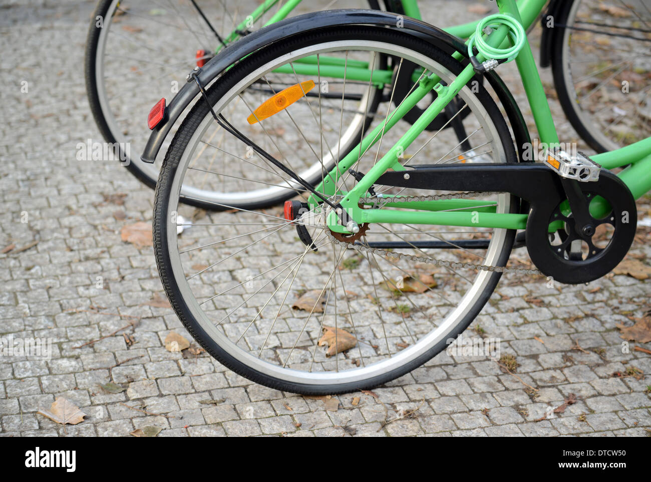 Bicycle detail on street Stock Photo - Alamy
