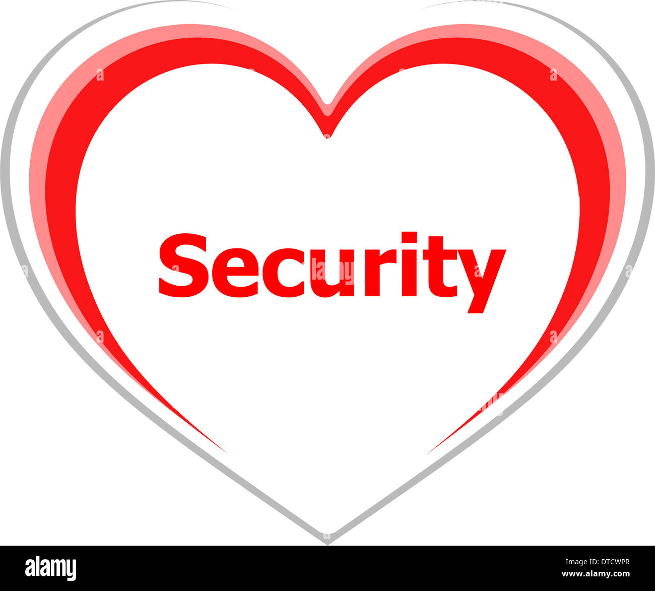 security concept, security word on love heart Stock Photo - Alamy