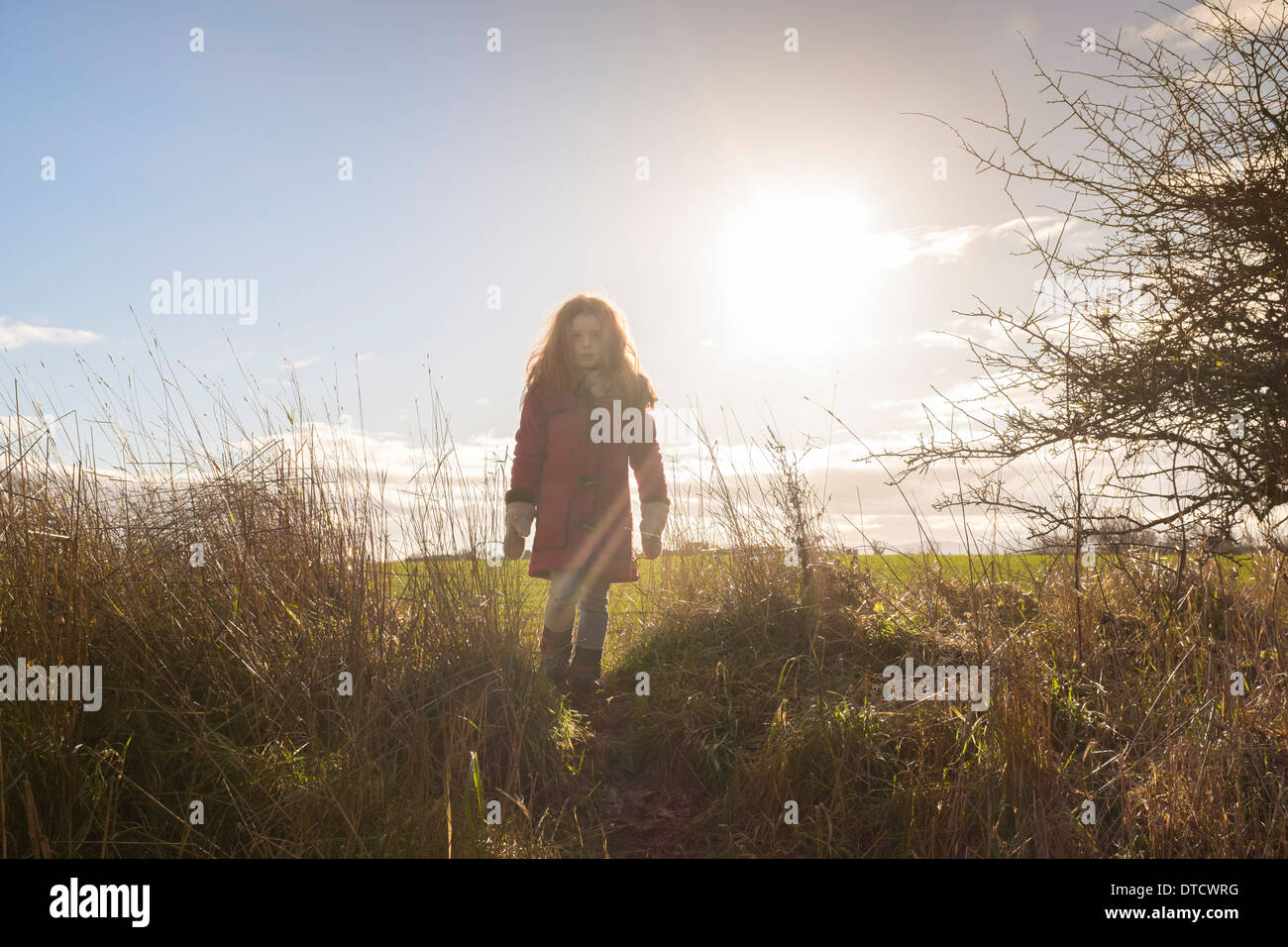 Child walking in the countryside Stock Photo - Alamy