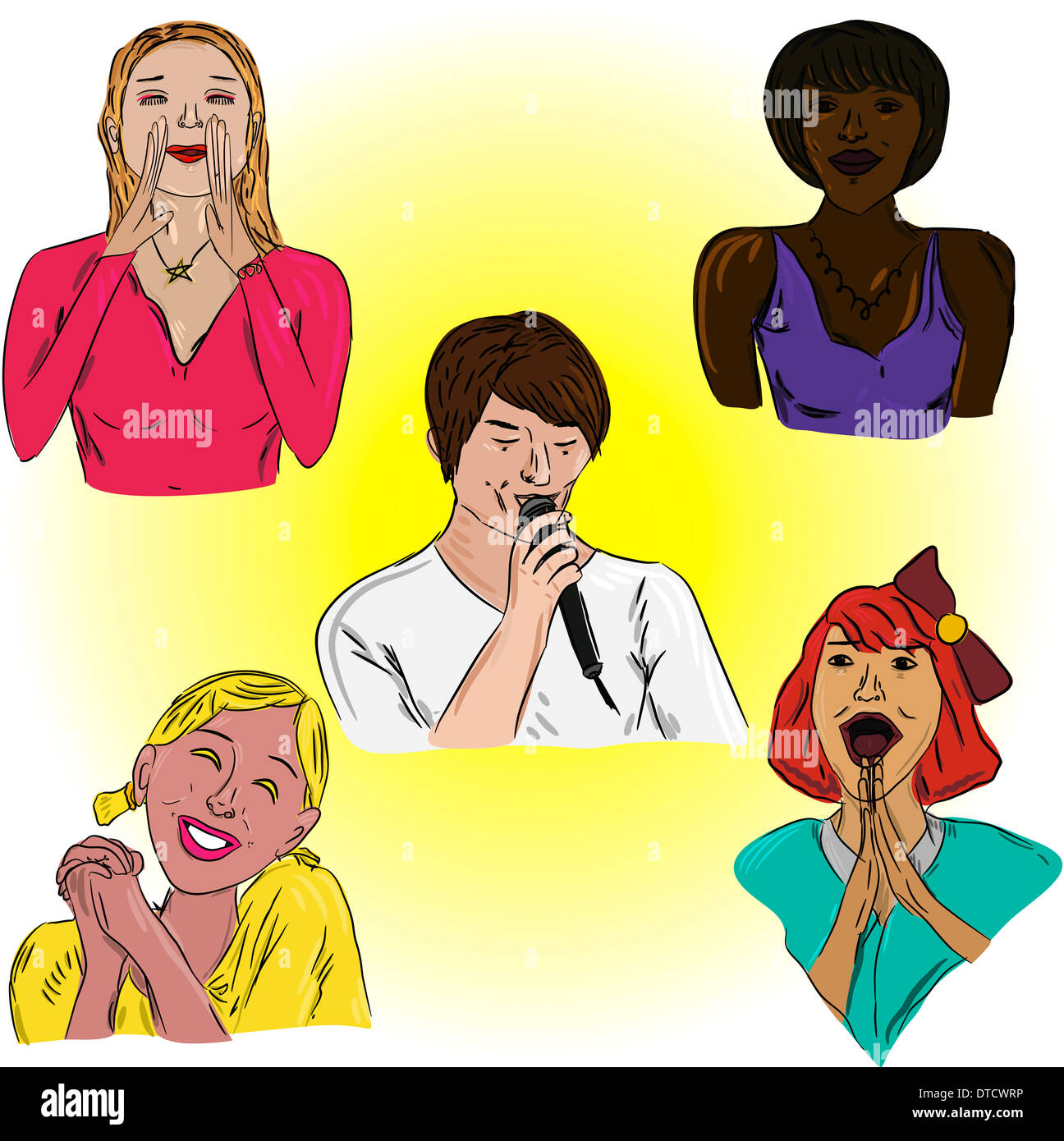 Male singer cartoon hi-res stock photography and images - Alamy
