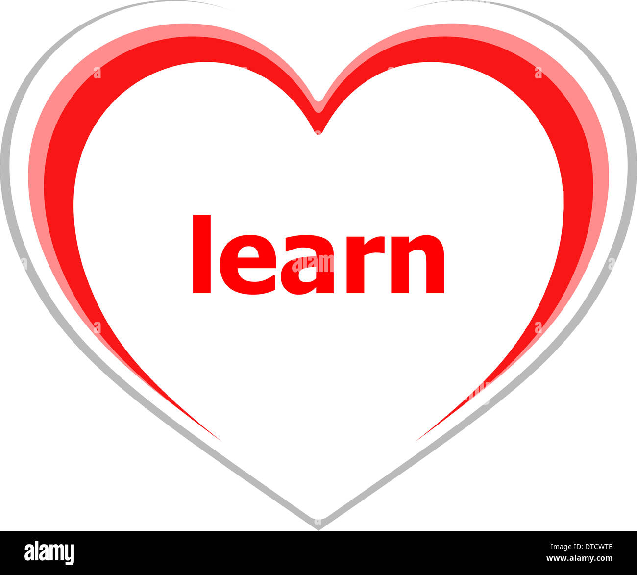 education concept, learn word on love heart Stock Photo - Alamy