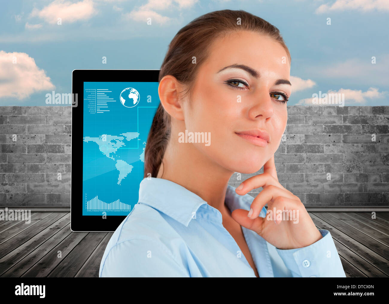 Young businesswoman thinking hi-res stock photography and images - Alamy
