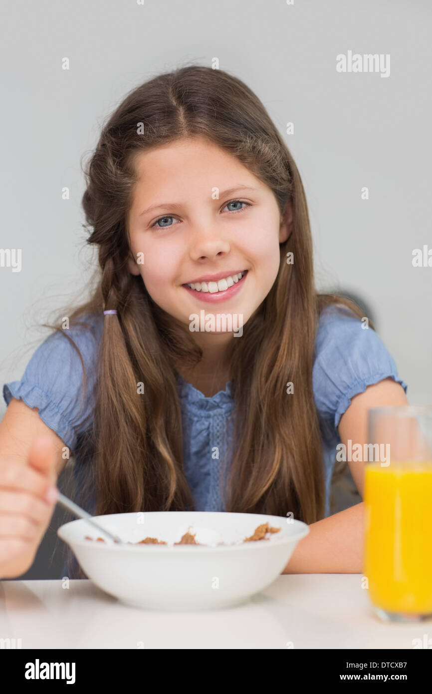 Caucasian girl eating cereals hi-res stock photography and images - Alamy
