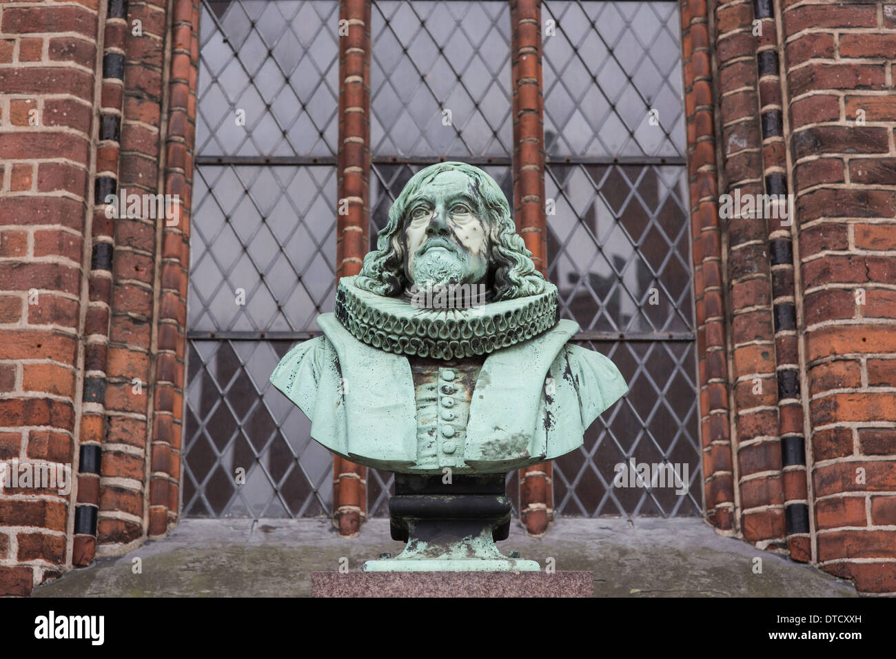 Bust of Thomas Kingo outside St. Canute's Cathedral, also known as ...
