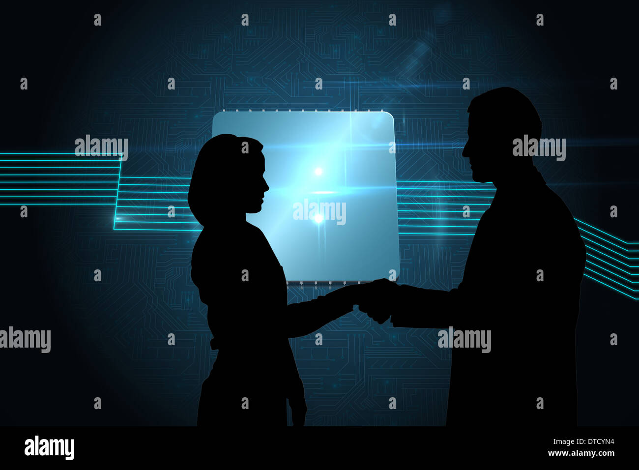 Composite image of shiny square on black background Stock Photo - Alamy