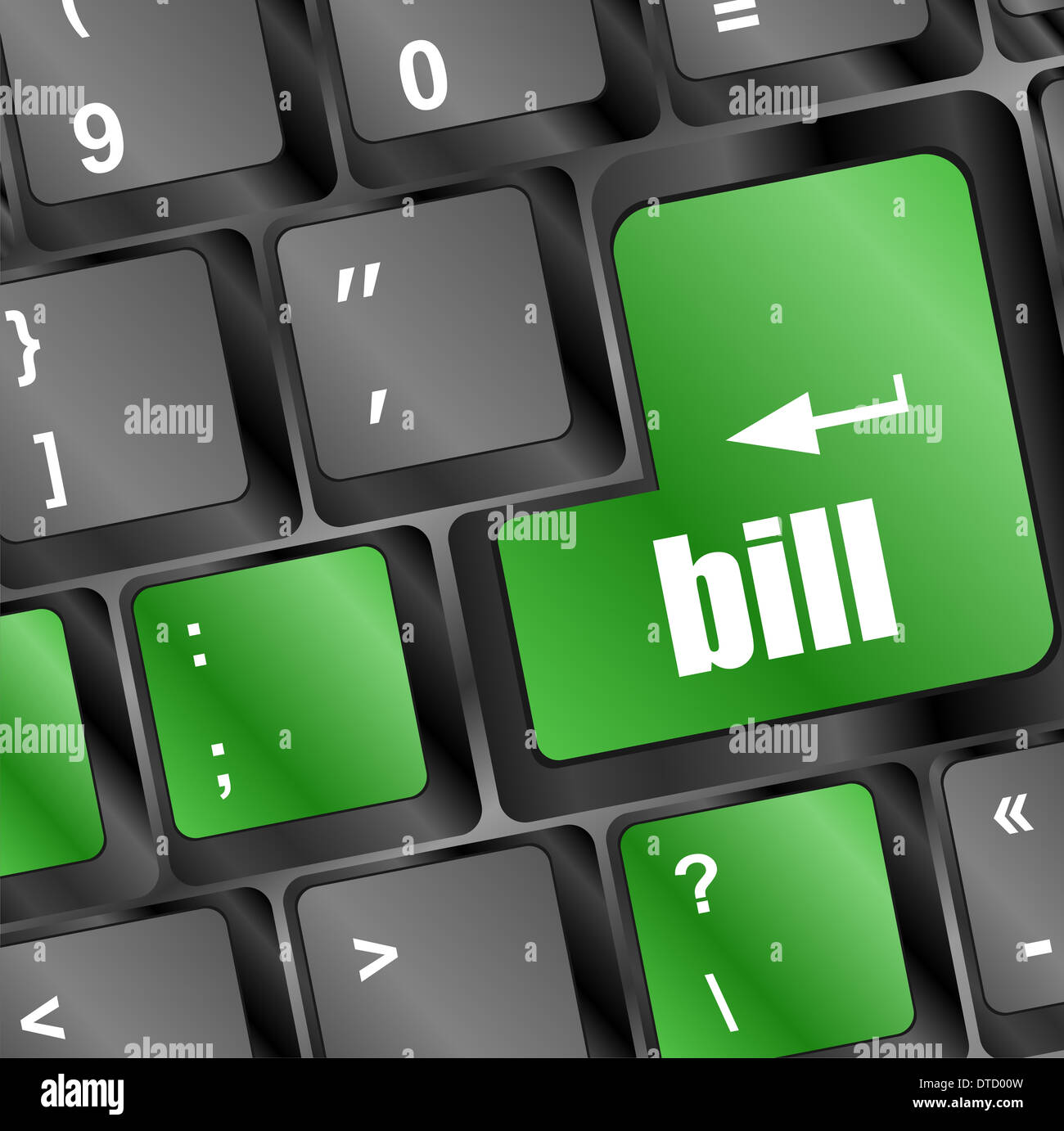 bill button on the keyboard keys Stock Photo - Alamy