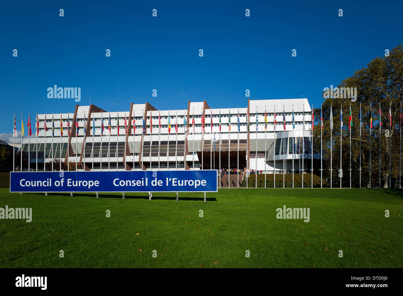 Council of Europe building and sign, Palais de l'Europe, Strasbourg ...